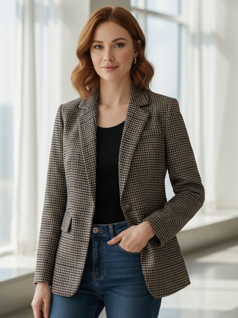 Luxus Blazer Damen Kariert Bilder
