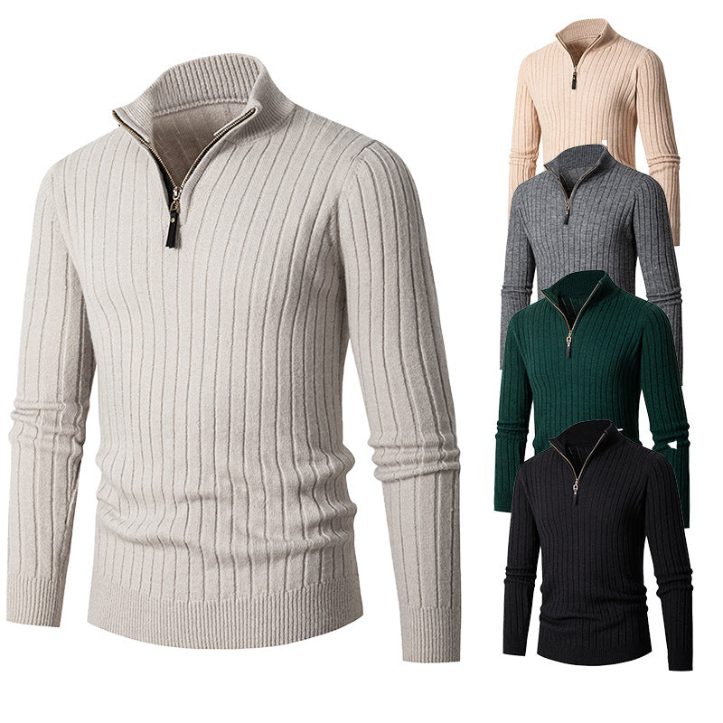 Herren Strickpullover Mit Reiverschluss