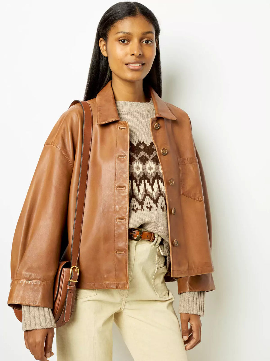 SANDRA: Oversized Leather Jacket – berg-feldt