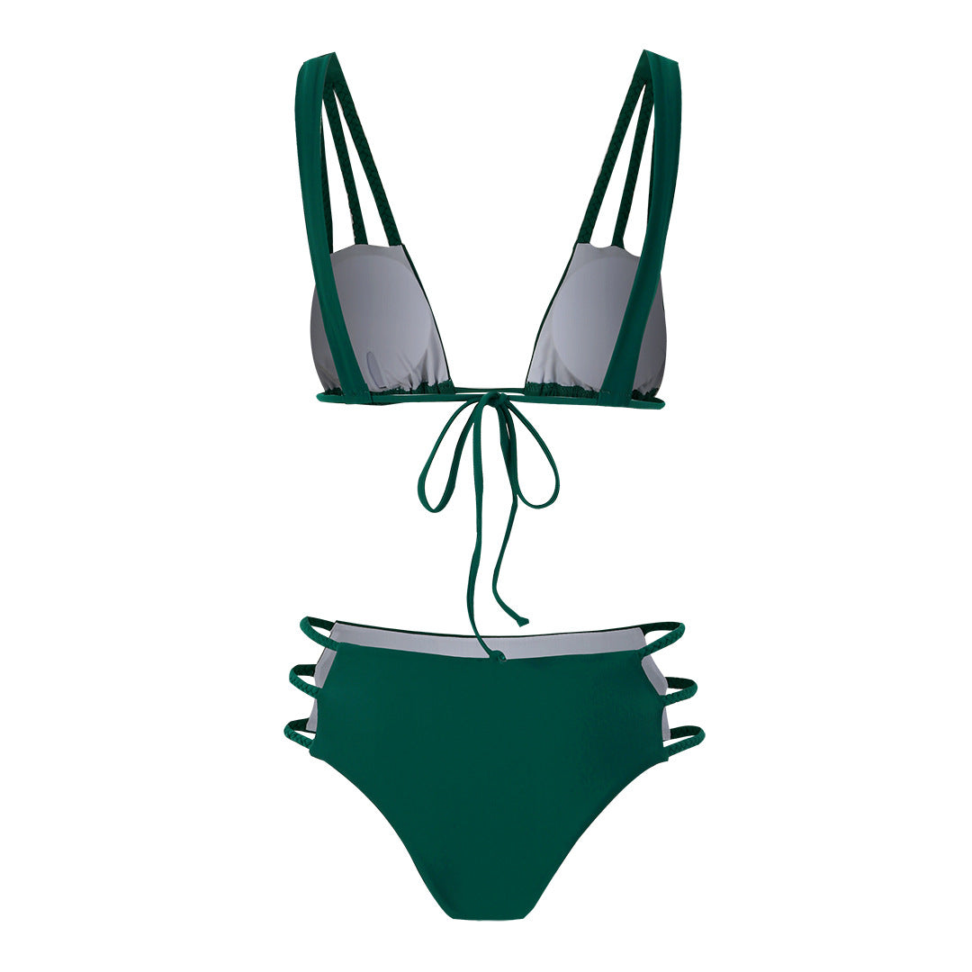 Raffinierter Damen-Bikini mit geflochtenem Design und hohem Bund von b ...