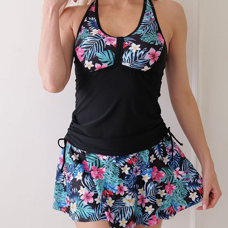 Modischer Tankini-Set für Damen mit Rock und elastischem Oberteil von ...