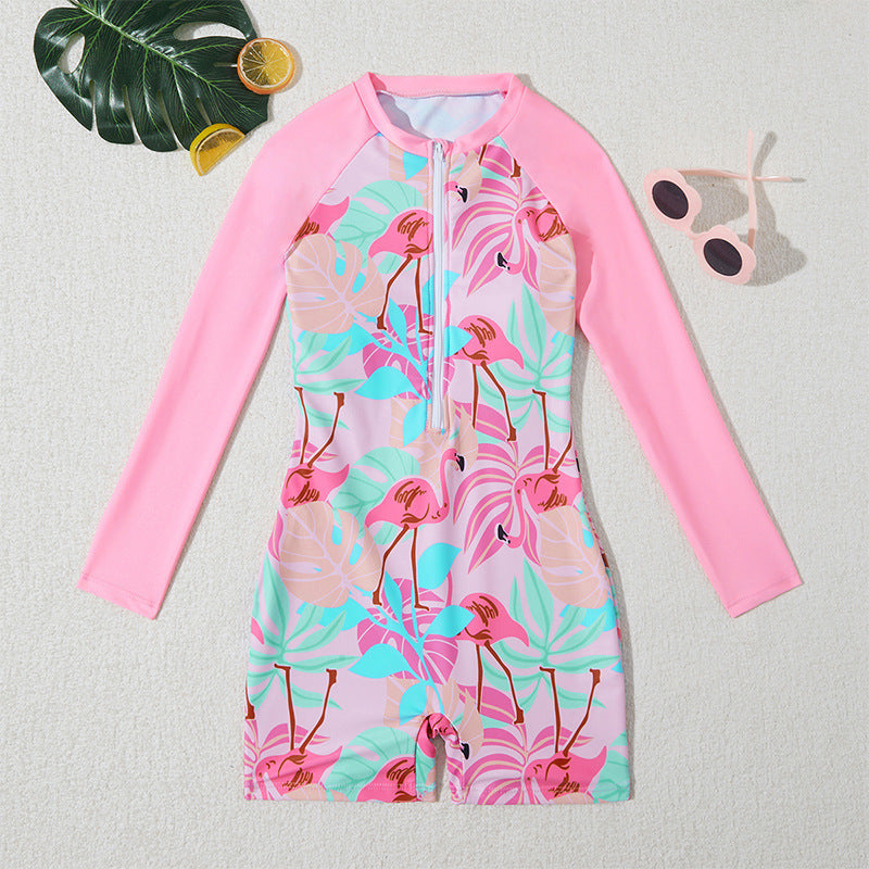 Modischer Damen-Badeanzug mit UV-Schutz und Flamingo-Motiv von berg-fe ...